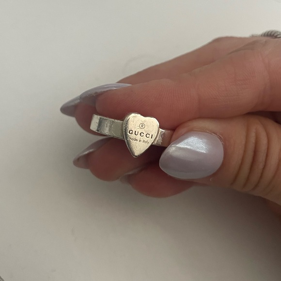 Gucci | Jewelry | Gucci Heart Trademark Ring With Pendant | Poshmark